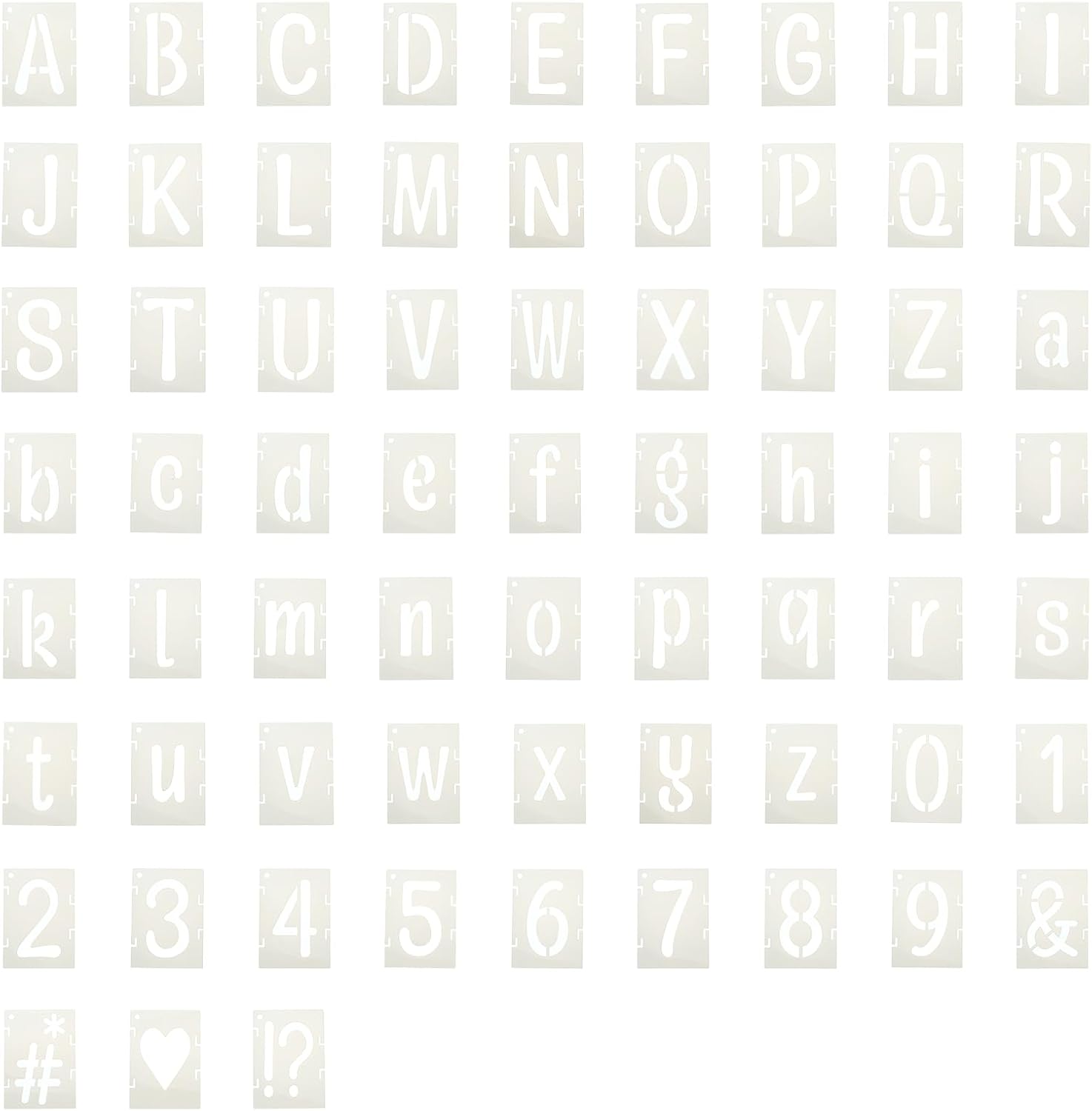 PATIKIL 7.6cm/ 3" Letter Number Stencils, 66Pcs Square Interlock ...