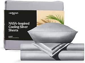 Amazon.com: Miracle Made Sheets Queen Size - 4 Piece Silver Infused Bed ...