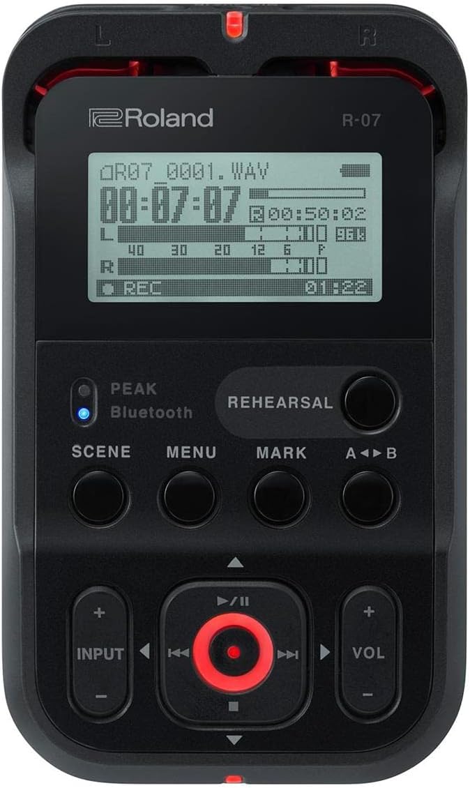 Amazon.com: Roland R-07 High-Resolution Handheld Audio Recorder, Black ...