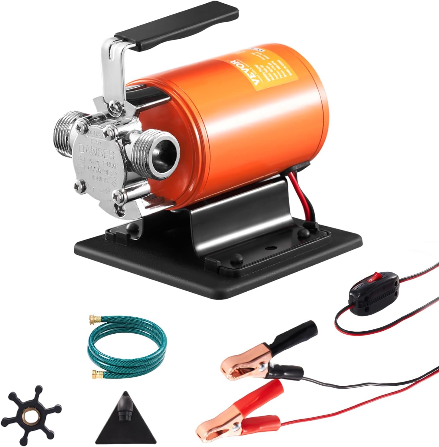 VEVOR Water Transfer Pump 12V, Battery Powered Utility Pump, 360 GPH ...