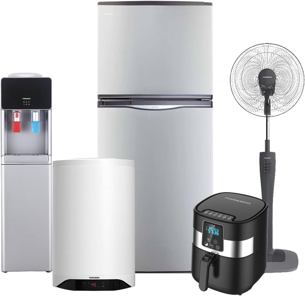 مجموعة العربي [ثلاجة توشيبا Ref-GR-EF31-SL، وغسالة شارب WM-ES-TN13GSLP، وتورنيدو موزع مياه WDM ...