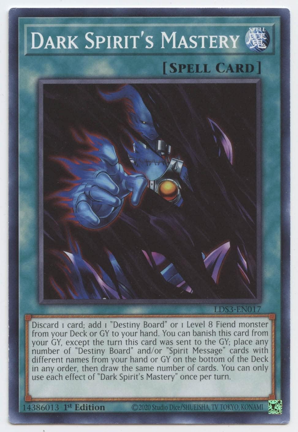 Amazon.com: Yu-Gi-Oh! Dark Spirit's Mastery - LDS3-EN017 - Common - 1st ...