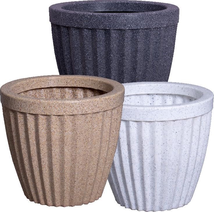 GAMLA BY GTC Plastic Marble Look ROTO Moulding ROTO Spark Round Planter ...