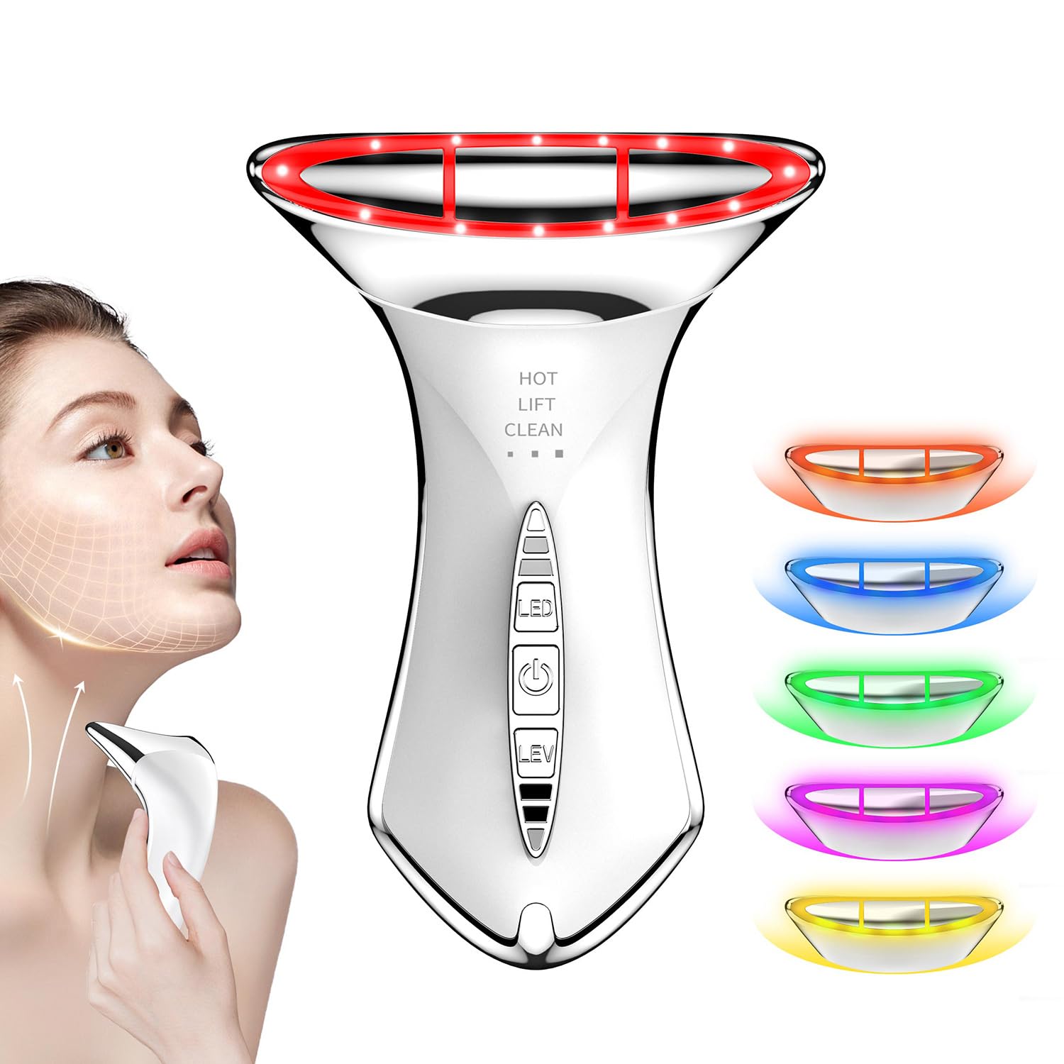 Amazon.com: MEBAO Neck and Face Massager with 5 Color Led for Skin Care ...