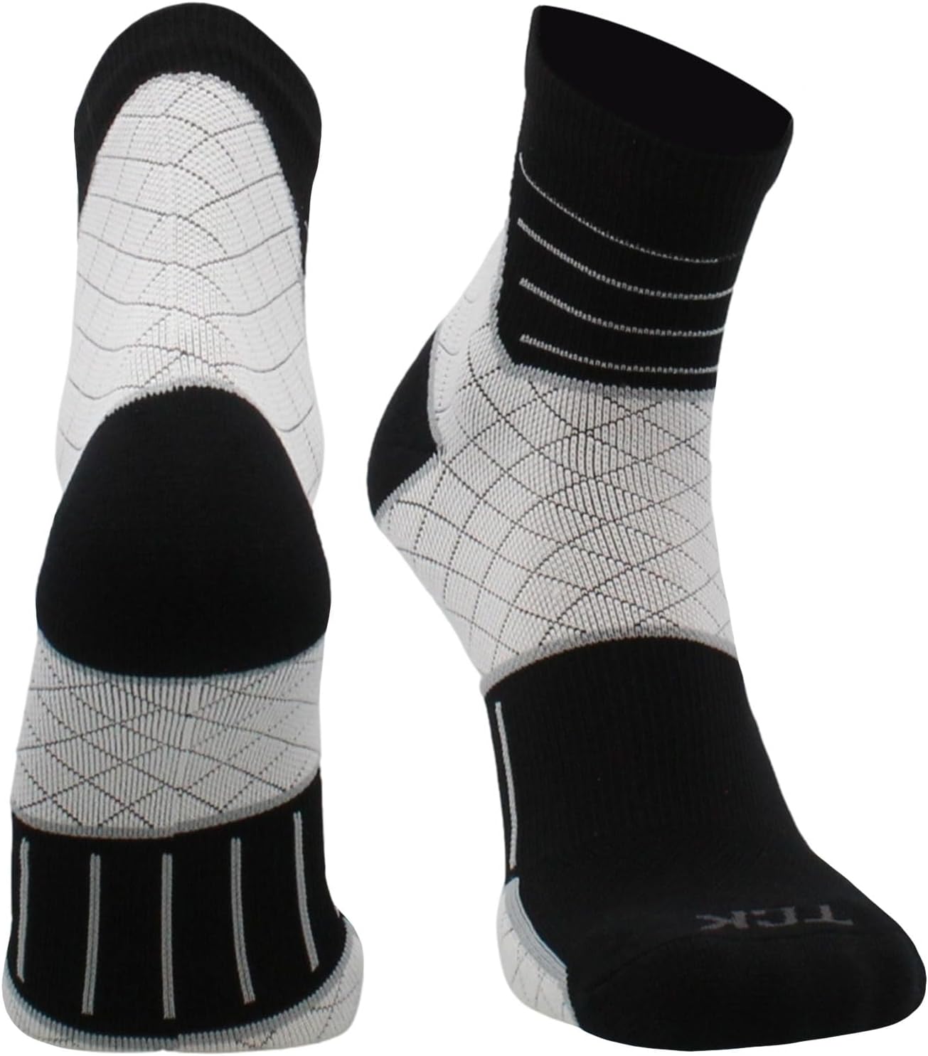 Amazon.com: TCK Achilles Tendonitis Compression Socks (Black/White ...