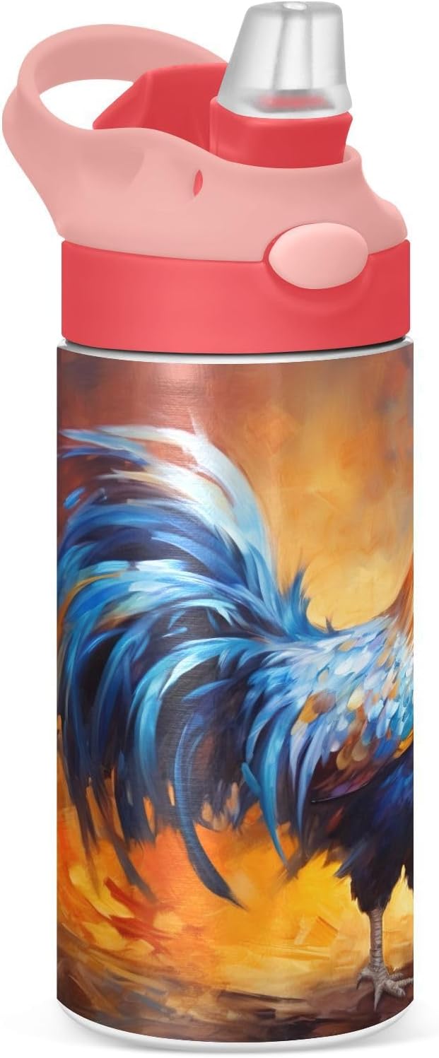 Amazon.com: GOODOLD Colorful Rooster Kids Water Bottle, Insulated ...
