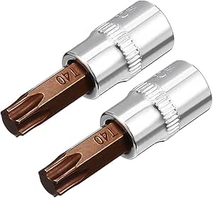 TOP-VIGOR 2Pcs Torx Bit Socket, 1/4" Drive x T40 CR-V Key Socket, Premium S2 Steel Bits, Torx ...