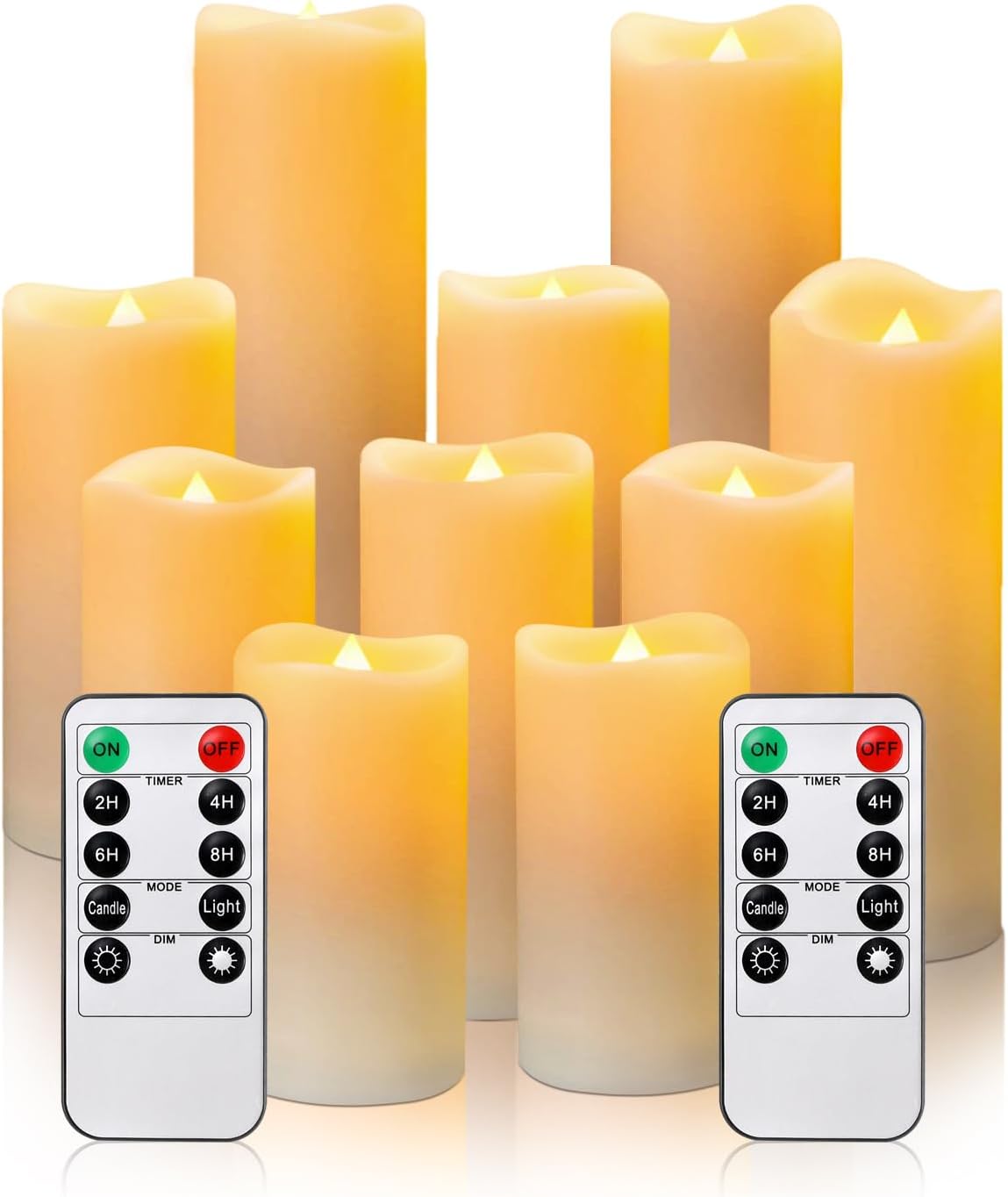 Redlemon Velas LED Grandes de Pilas (6 piezas), Flama Realista con ...