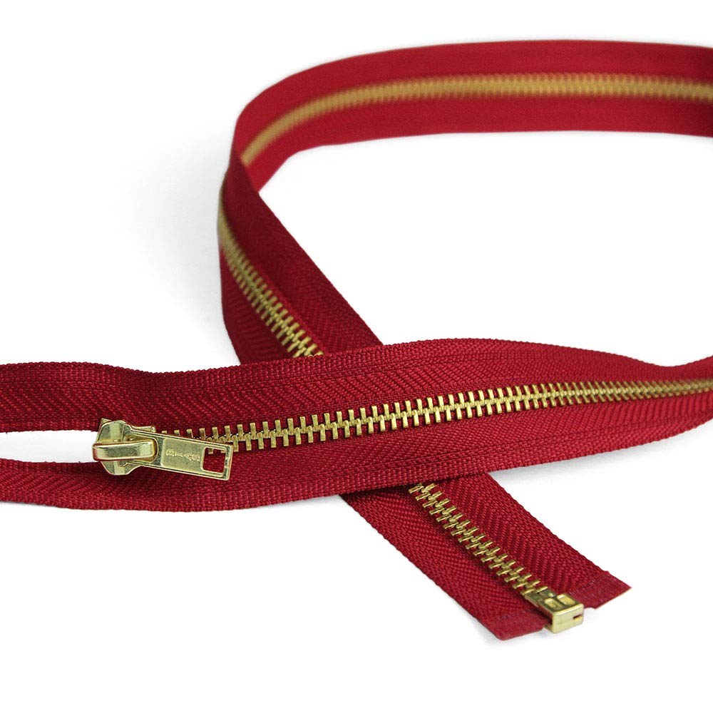 Amazon.com: Size #5 Open End Zipper with Gold Metal Teeth, 22" Length ...