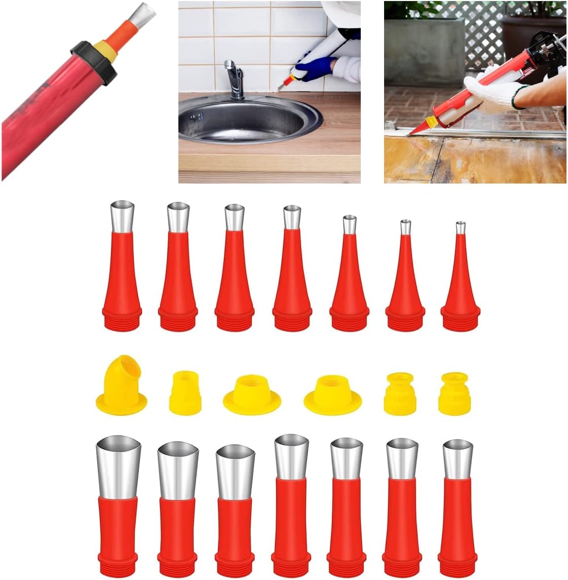 Amazon.com: Universal Integrated Rubber Nozzle Tool Kit,Reusable 20 ...