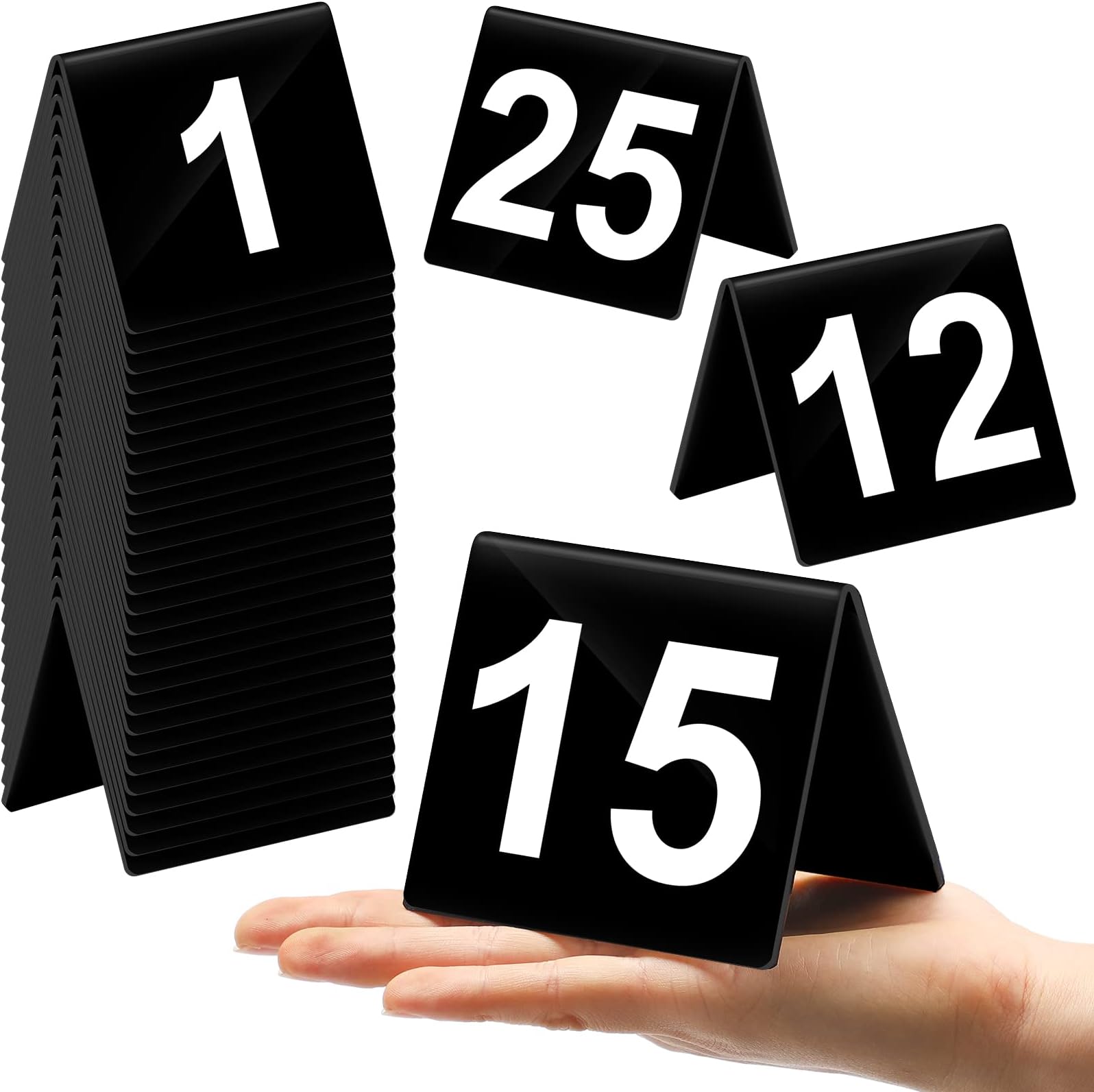Amazon.com: Sintuff 1-25 Table Numbers Black Acrylic Table Numbers ...