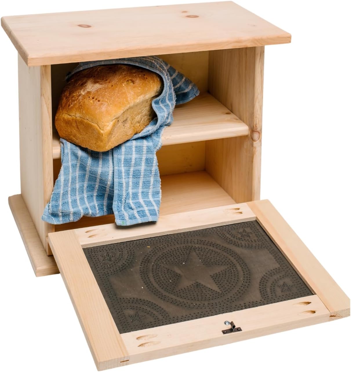 Amazon.com: Country Barn Gifts Amish Made Unfinished Pine Bread Box ...