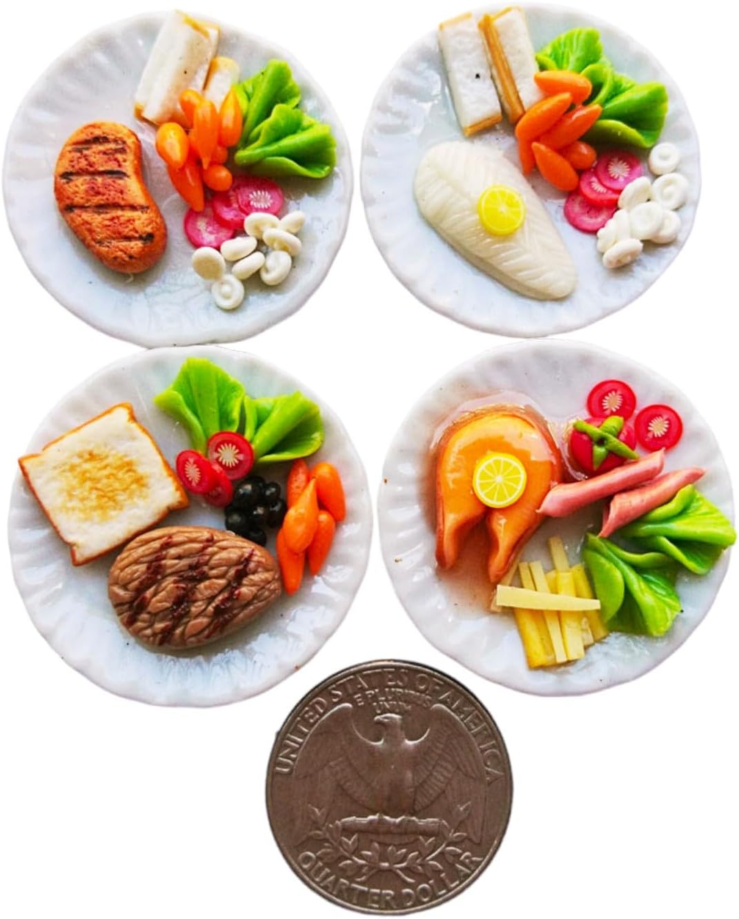 4 Steak Mix Dollhouse Miniature Food Collectibles Food Miniature Mini ...