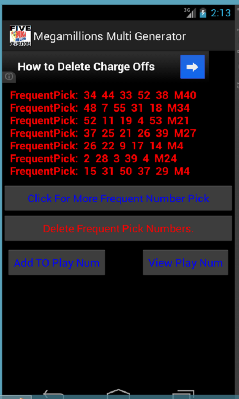 Megamillions Lotto Five Generators, Interactive, Frequent Numbers ...