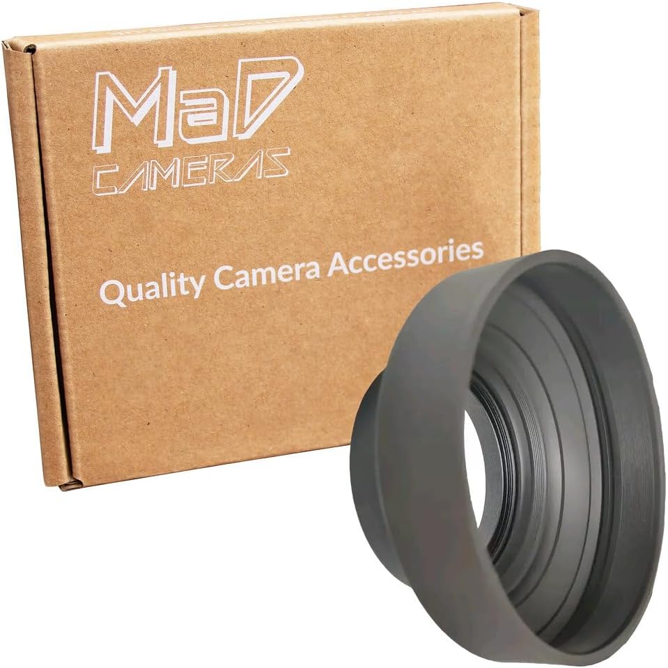 MaD Camera - 58mm Collapsible Rubber Lens Hood - Screw-On Camera Hood ...