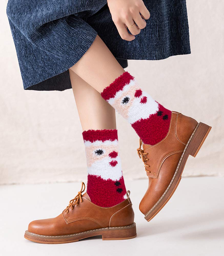 7 Pairs Womens Winter Fuzzy Socks Cozy Fluffy Socks Warm Fuzzy ...