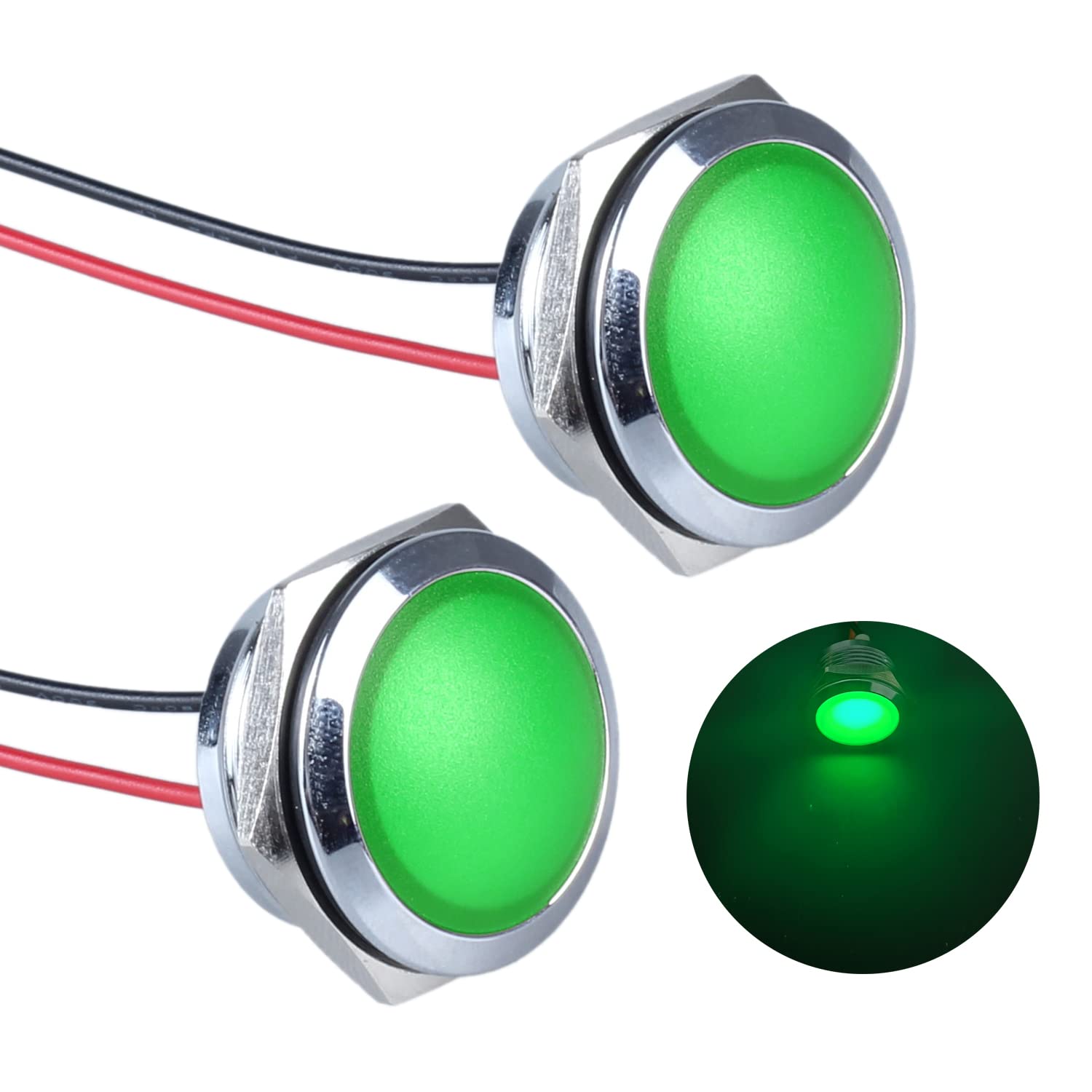 Amazon.com: DMWD 2Pcs 22mm 12V-24V 20mA Metal Energy Saving LED ...