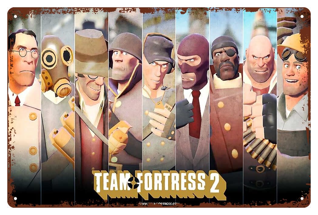 Amazon.com: JIOBEATS Team Game Fortress 2 Video Game TF2 Metal Tin Sign ...