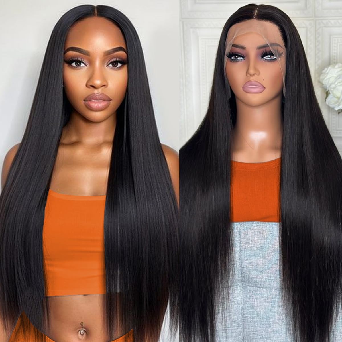 Amazon.com : 13x4 Straight Lace Front Wigs Human Hair Transparent Hd ...