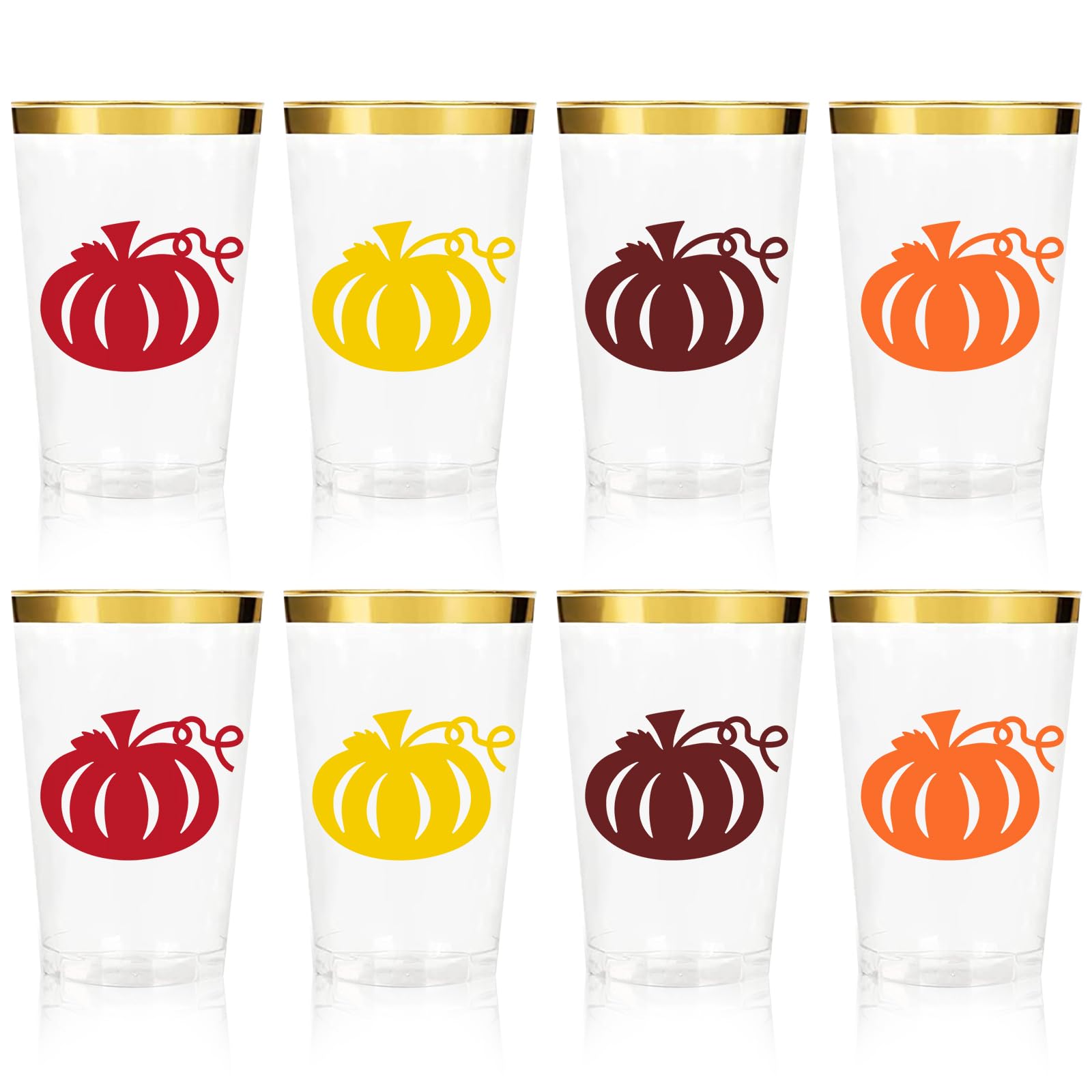 Amazon.com: Whaline 32 Pack Fall Plastic Cups 4 Colors Pumpkin Clear ...