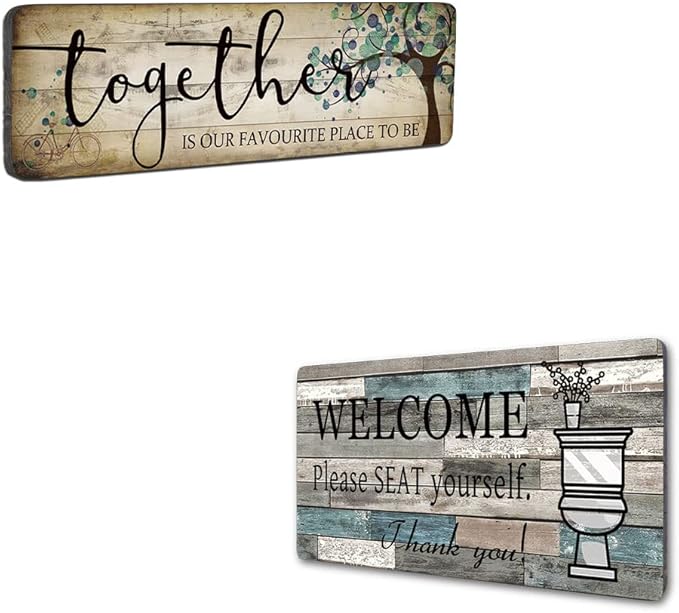 Amazon.com : Printed Wall Hanging Sign Family Wood Plaque Sign Home ...