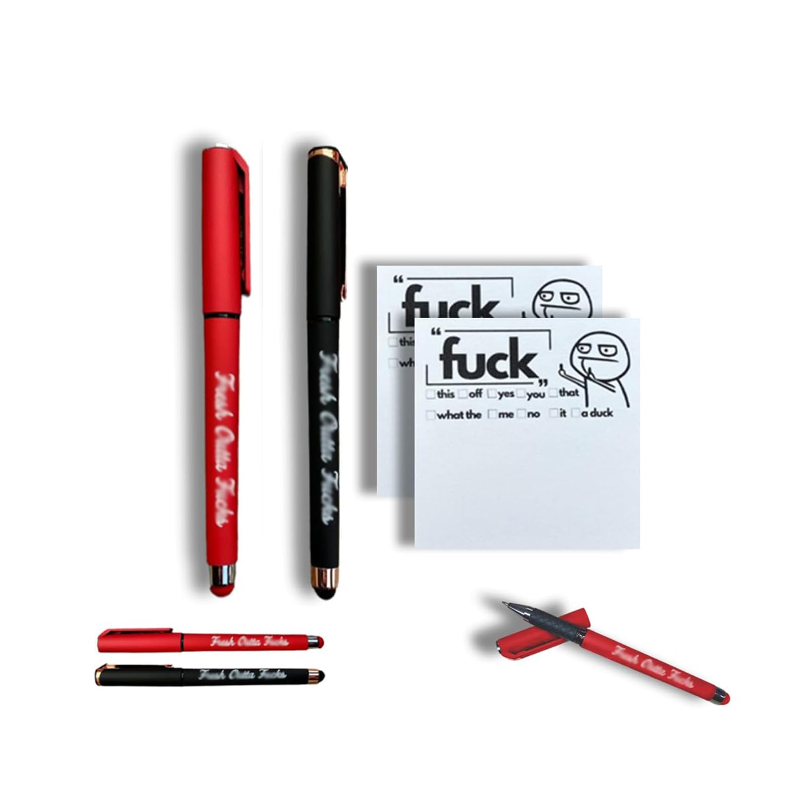 Fresh Outt Fuck Pads and Pens, Funny and Humorous Notepad and Pen Set, Funny Pens for Adults ...