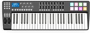 Amazon.com: Piano Keyboard 49 Portable 49-Key USB MIDI Keyboard ...