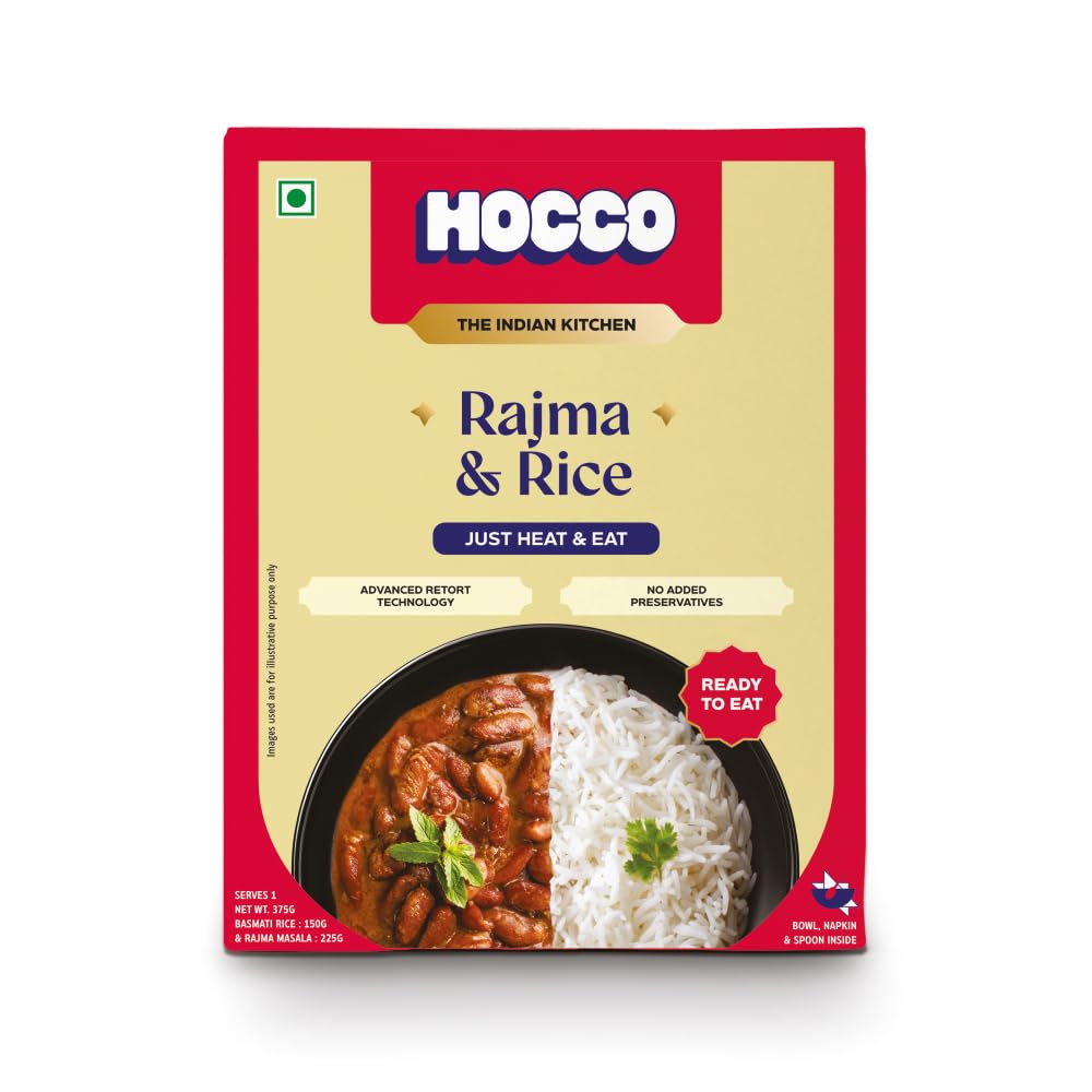 HOCCO Ready To Eat Instant Combo Of Rajma & Rice | Just Heat & Eat | No ...