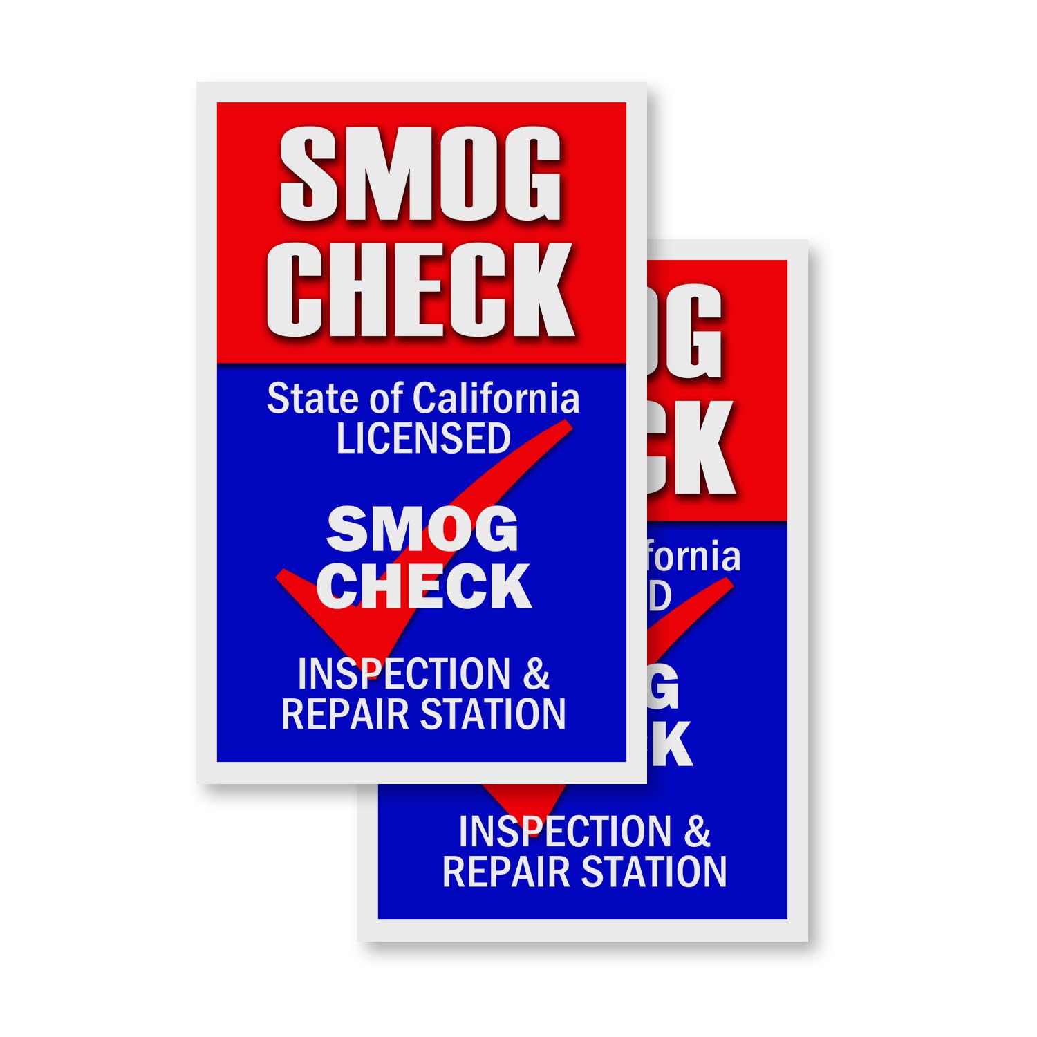 Amazon.com : Smog Check (2-Pack) 24" x 36" Vinyl Decals | Sign Insert ...