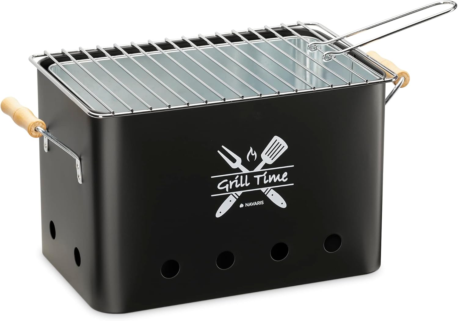 Navaris Portable Barbecue Charcoal Grill - Rectangle Camping BBQ For ...