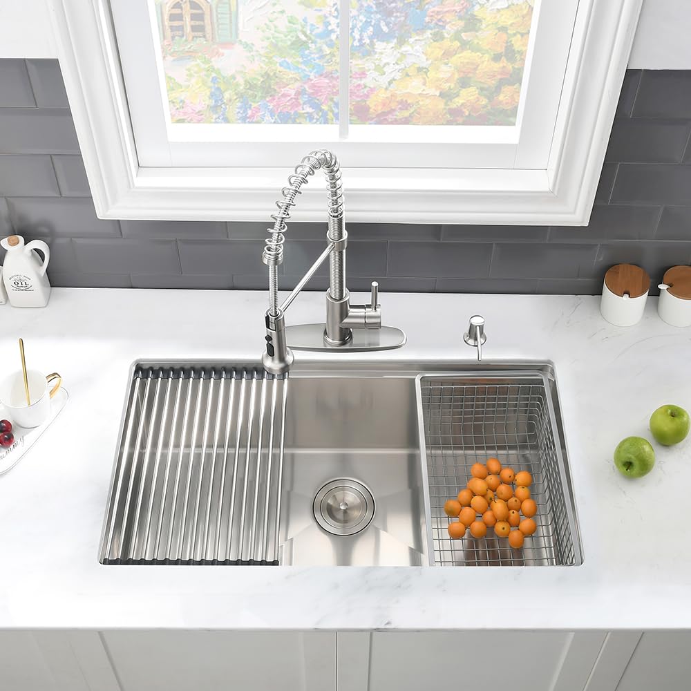 Snapklik.com : 27 Inch Undermount Kitchen Sink Workstation-VASOYO 27x19 ...