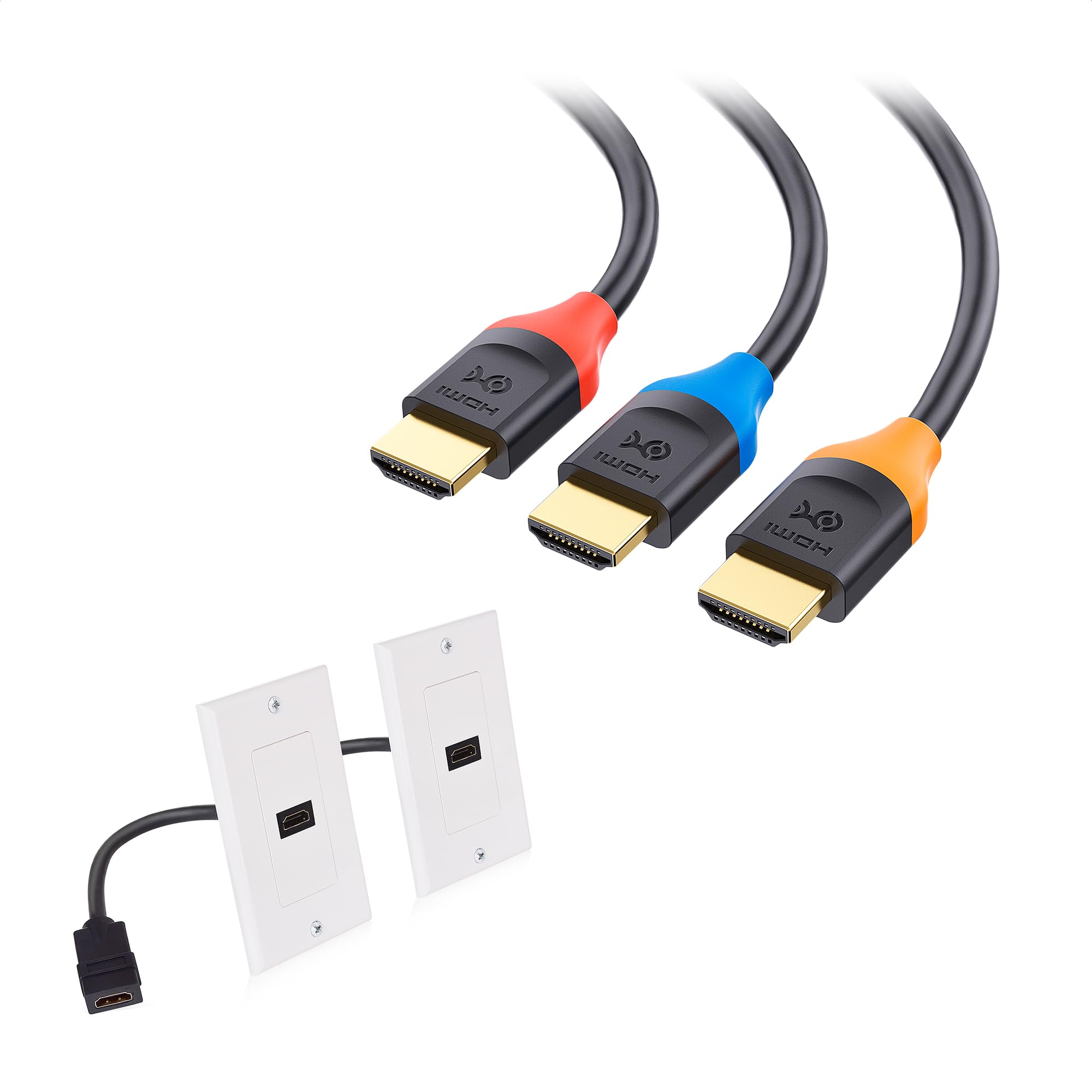 Amazon.com: Cable Matters 2-Pack 1-Port HDMI Wall Plate in White (4K ...