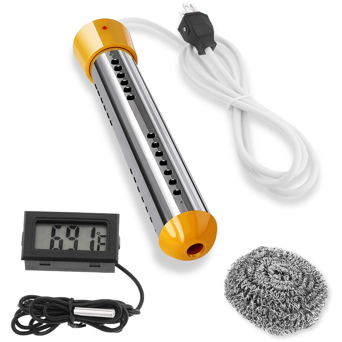 Buy Immersion Heater, 1500W Submersible Bucket Heater with Stainless ...