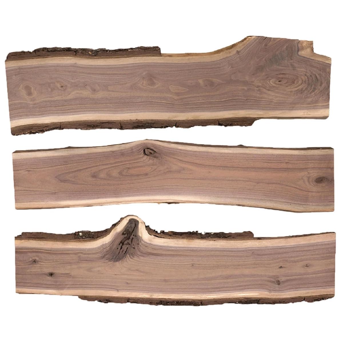 WALRUS OIL - Real Live Edge Rustic Walnut Wood Slabs, 36" Long x 6-10 ...