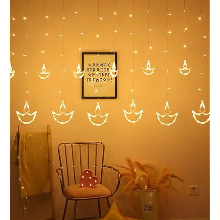 Buy Desidiya Warm White Diya/Diwali Light Curtain, Led String Lights ...