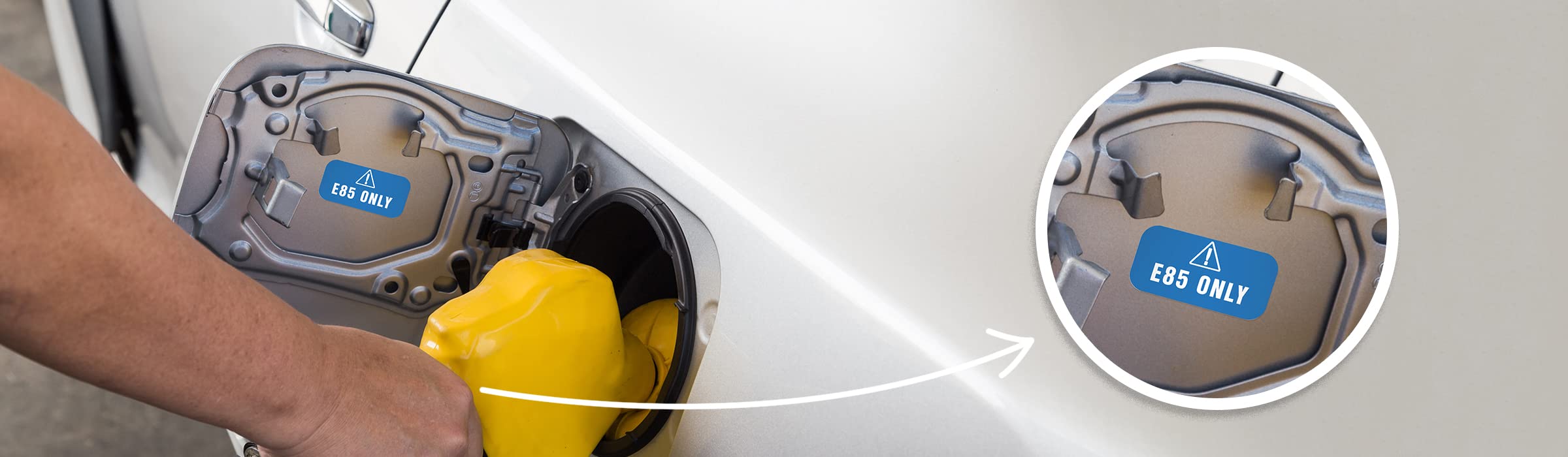 Snapklik.com : E85 Sticker, Flex Fuel Labels For Vehicles, Rental Cars ...