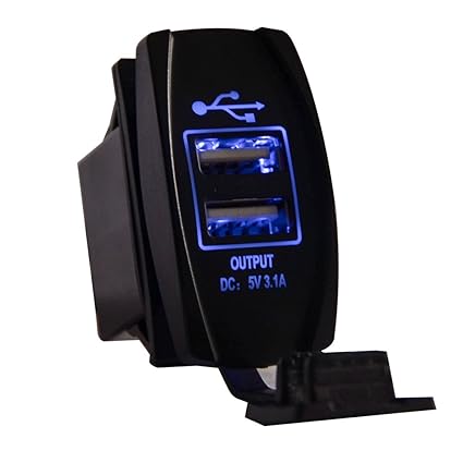 Amazon.com: MICTUNING Universal Rocker Style Car USB Charger - with ...