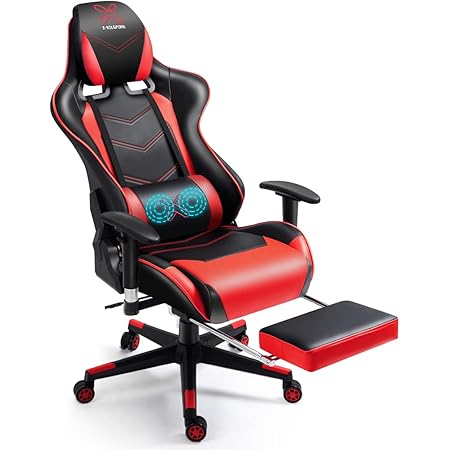 Amazon.com: Red Gaming Chair Ergonomic Computer Chair for Adults Teens ...