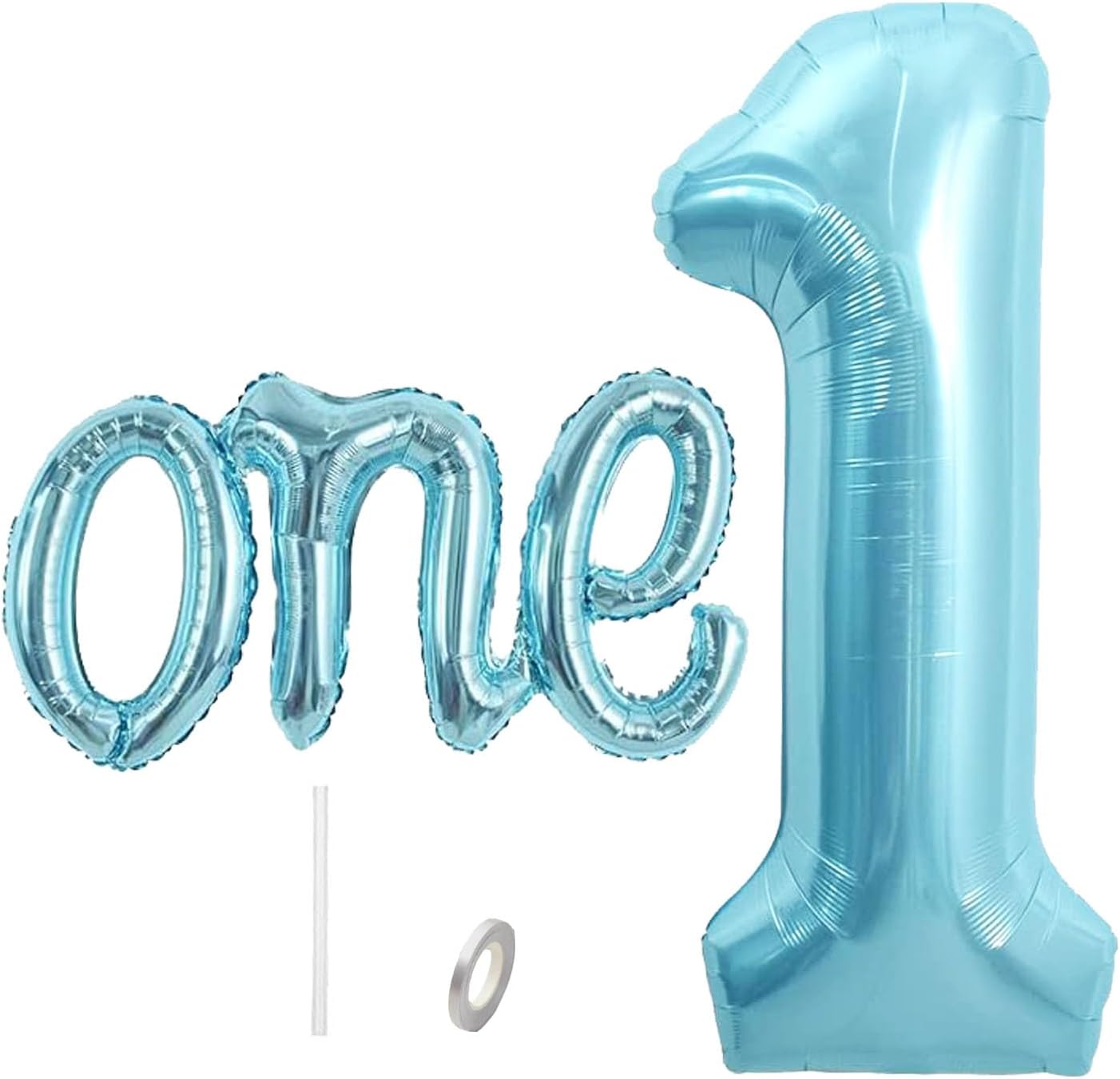 Amazon.com: WEILINZHOU 2Pcs Light Blue One Balloon Set, 40inch Big ...