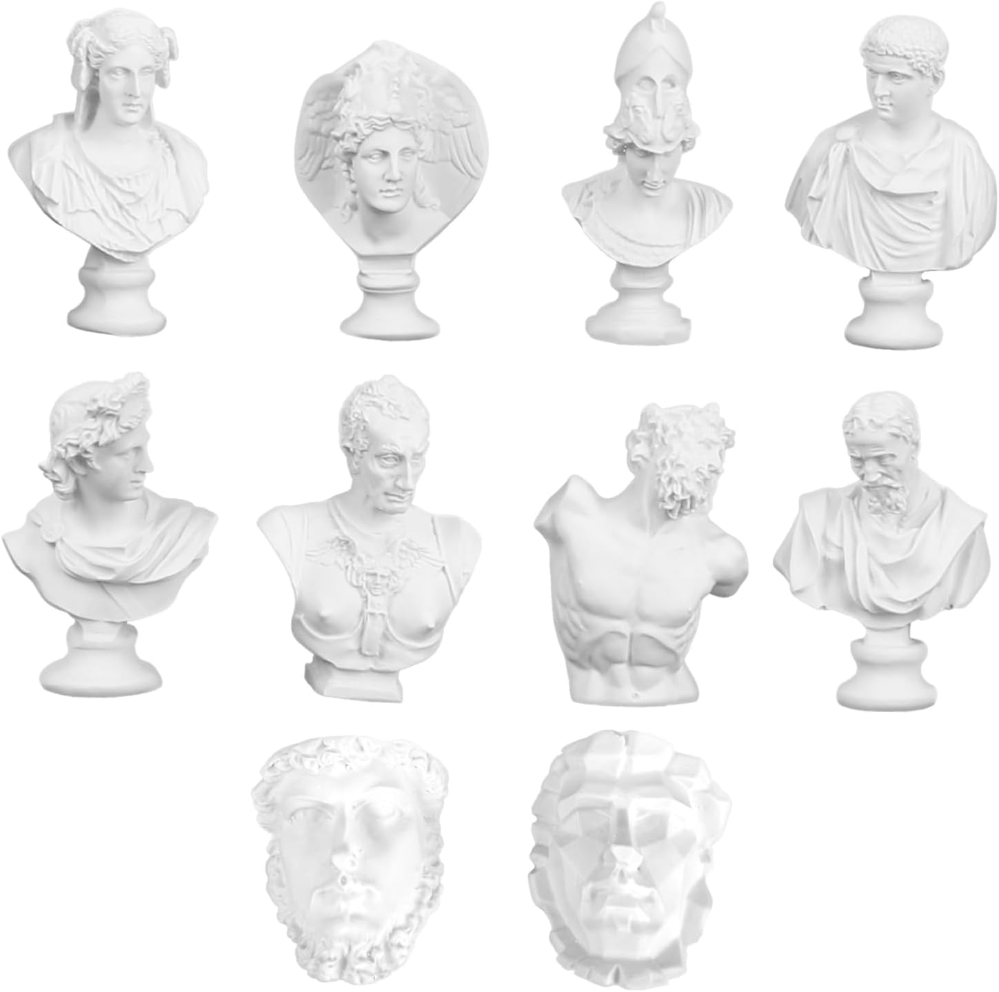 Amazon.com: Ciieeo 10pcs Plaster Statue Famous Miniature Greek Statue ...