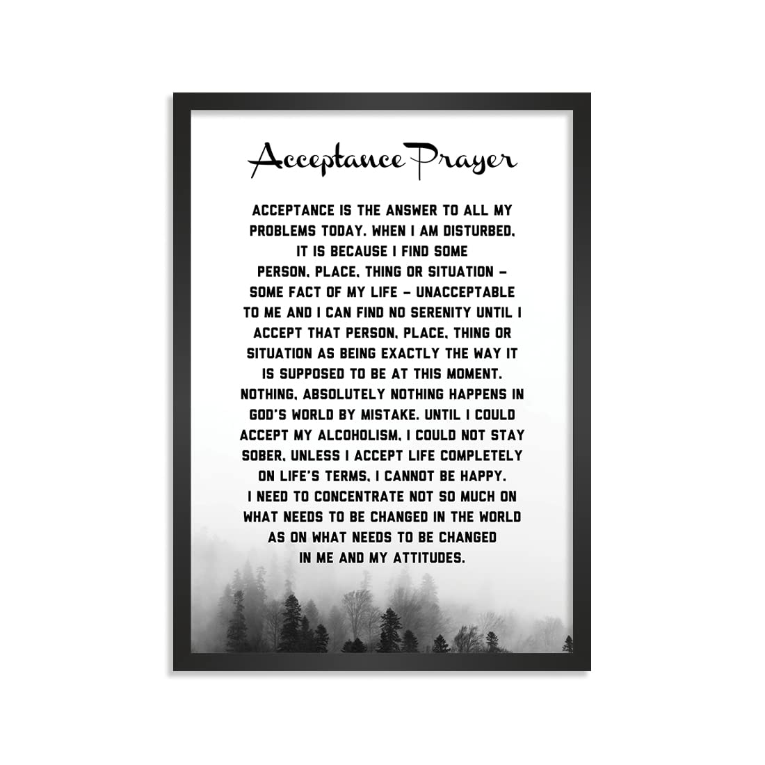 Amazon.com: Acceptance Prayer Poster - AA NA - Alcoholics & Narcotics ...