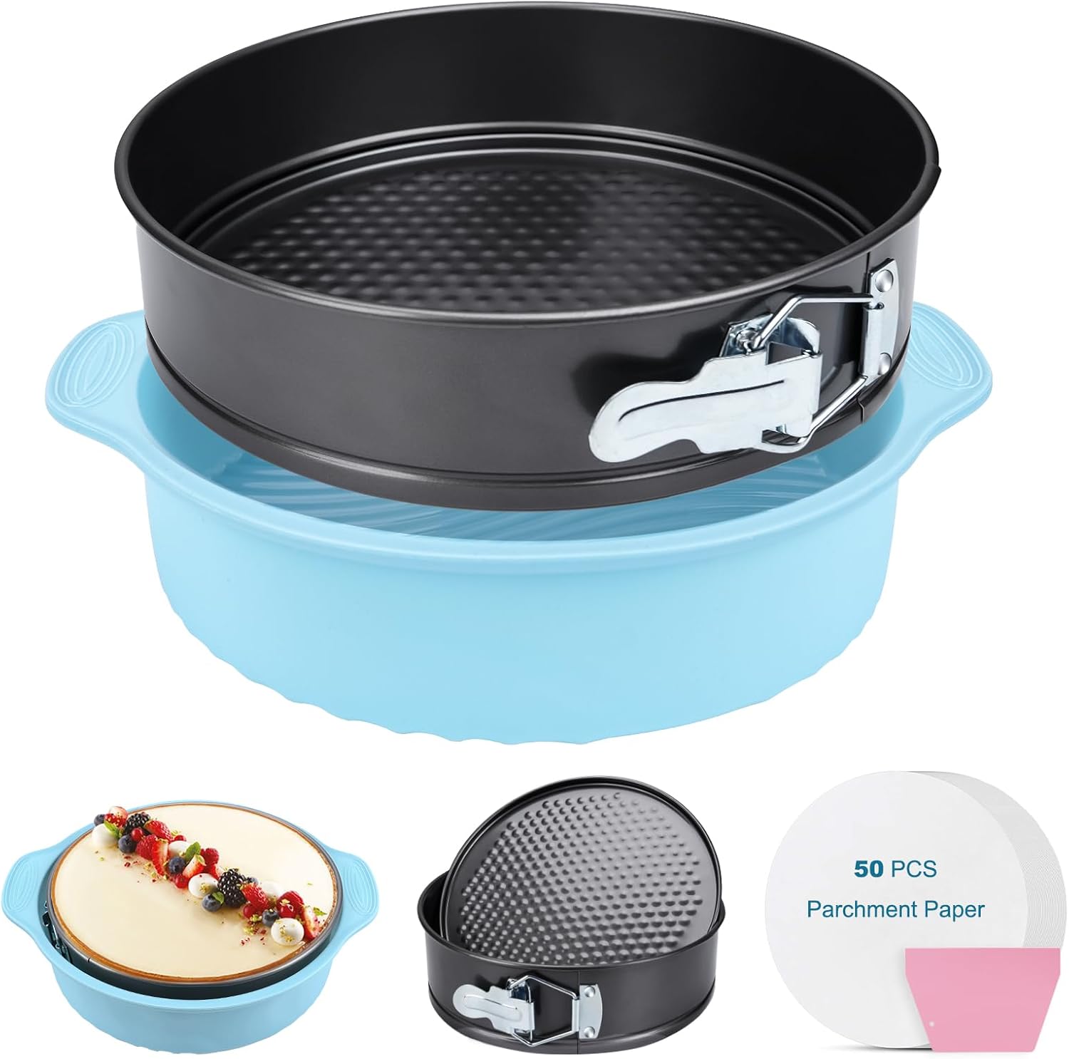 Amazon.com: IKYHKA 9 In Springform Pan, Round Leakproof Nonstick ...