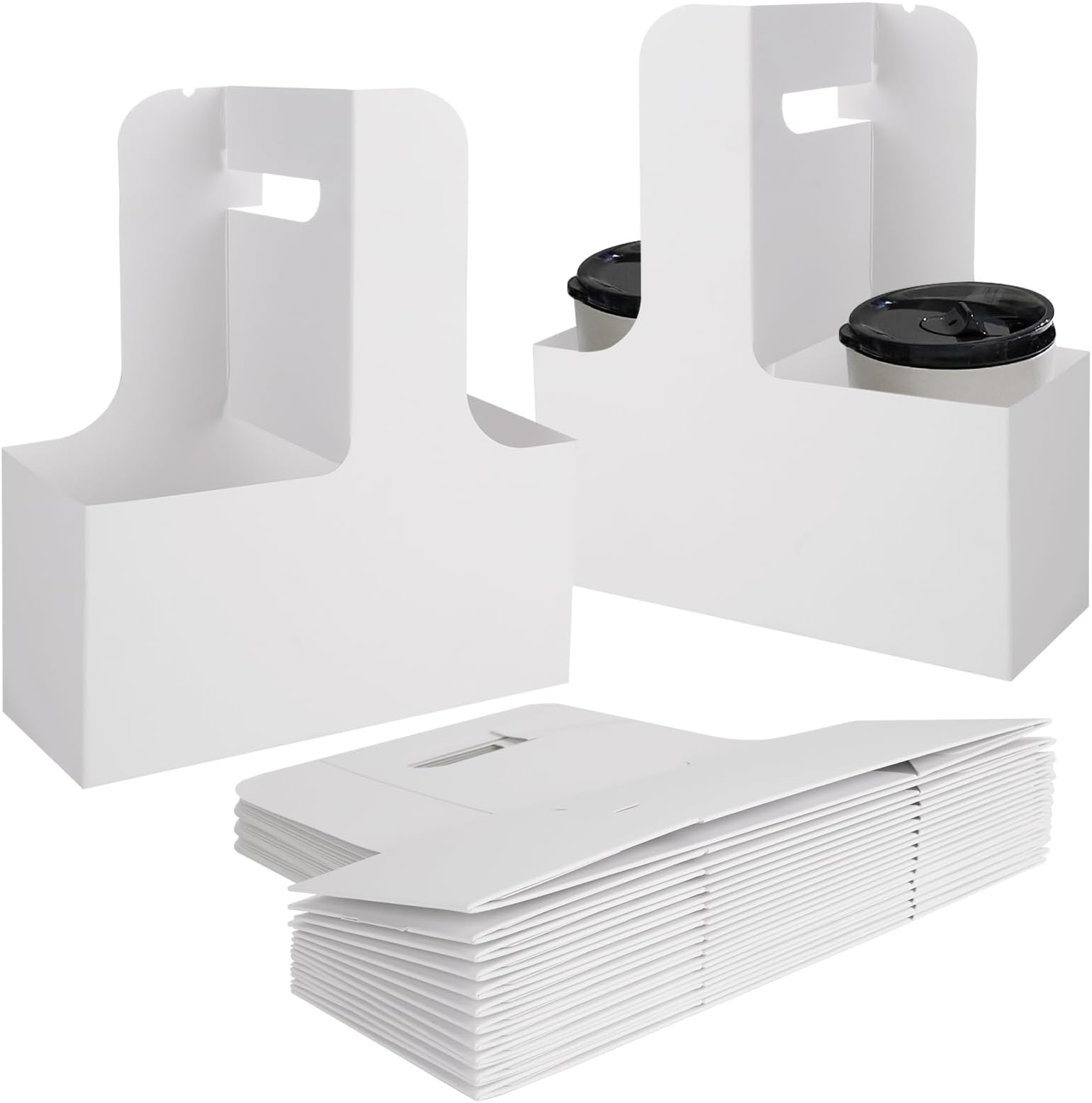 Amazon.com: MAQIHAN 2 Cup Drink Carrier with Handle - 12Pcs Disposable ...