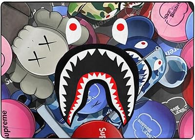 Amazon.com: LZRBUBO Large Outdoor Rug Bape Rug, Anime Camouflage Shark ...