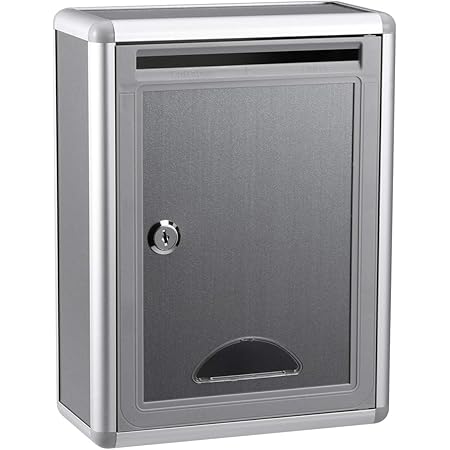 Weatherproof Wall Mount Locking Mailbox - Galvanized Steel w/ Metal ...