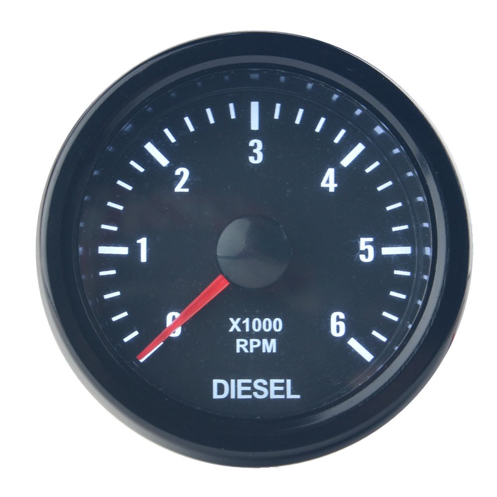 Dewhel Universal 52MM 2" Vision Black Diesel 6K Speed RPM 6000 ...