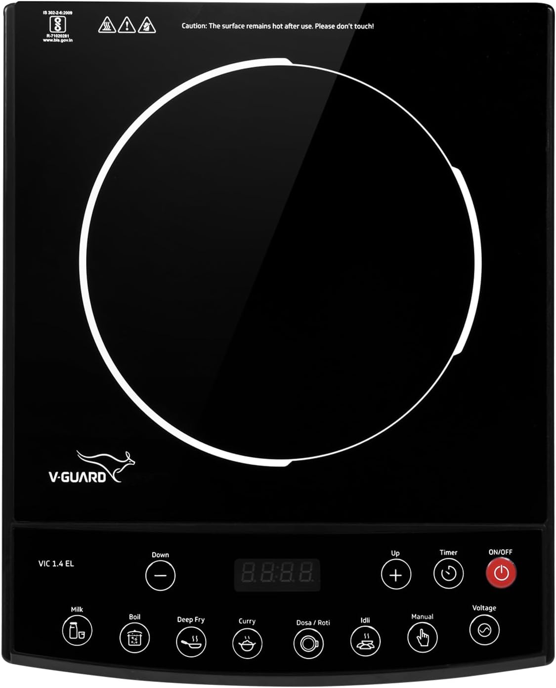 Buy V-Guard Vic 1.4 El Induction Cooktop / 1400 Watt Electric Induction ...
