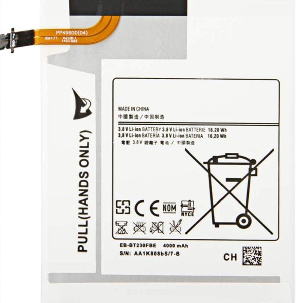 ASKC EB-BT725ABU Tablet Battery for Samsung Galaxy Tab S6 SM-T860 T865 ...