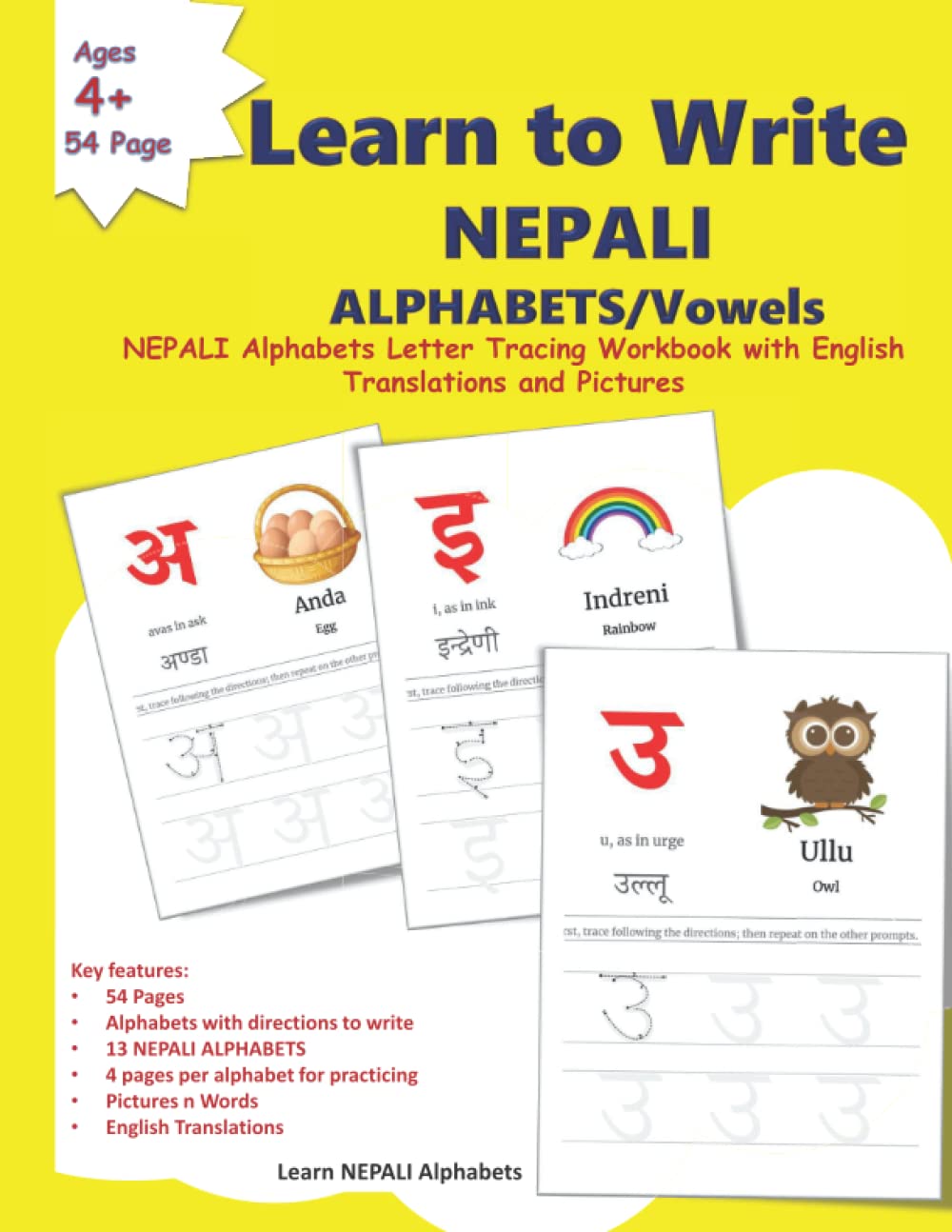 Buy Learn to Write NEPALI ALPHABETS - Vowels: Nepali Barnamala Alphabet ...