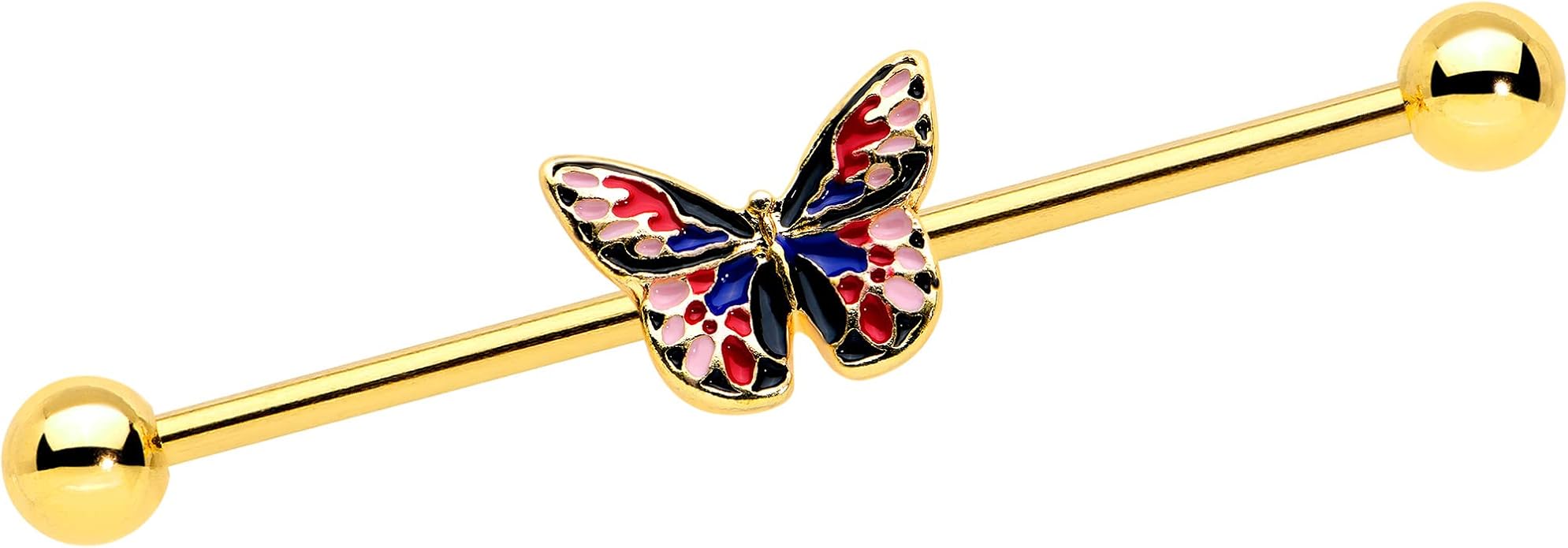 Amazon.com: Body Candy Womens 14G Stainless Steel Bright Helix Cartilage Earring Butterfly Red ...